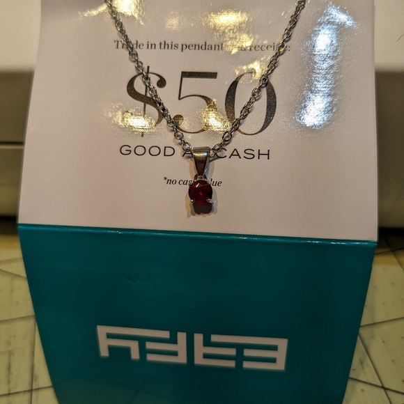 Effy | Jewelry | Effy Ruby Color Pendant On 8 Silver Tone Chain | Poshmark
